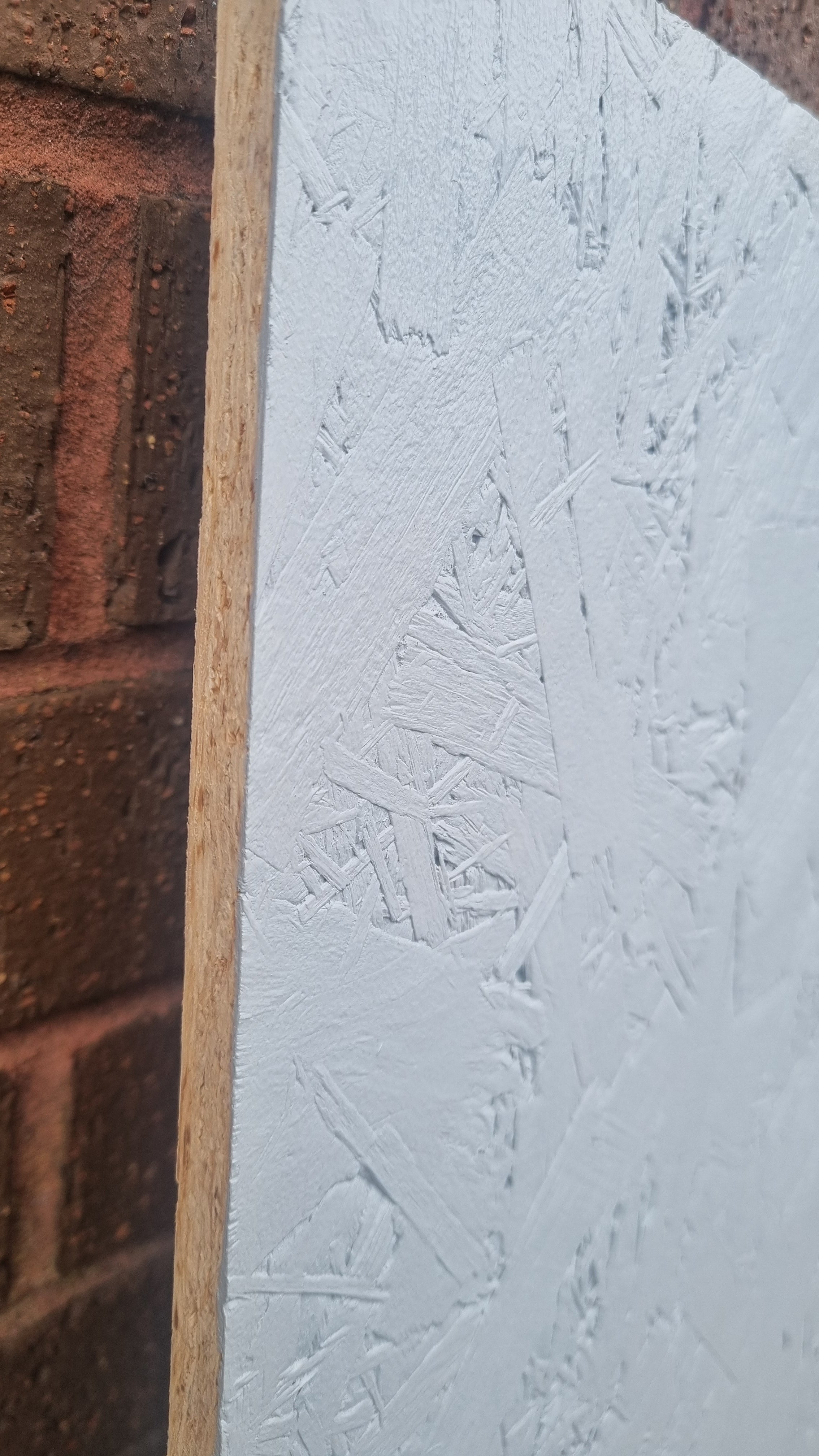 Grey painted OSB board, Oriented strand board, panelling, flooring and ...